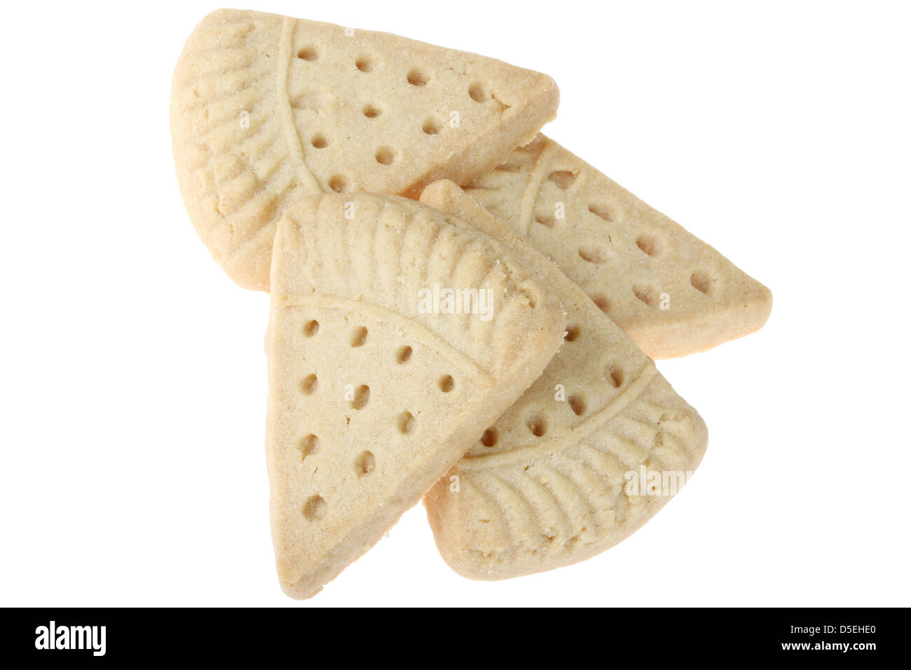 Selection Of Tasty Plain Shortbread Biscuits Isolated Against A White ...