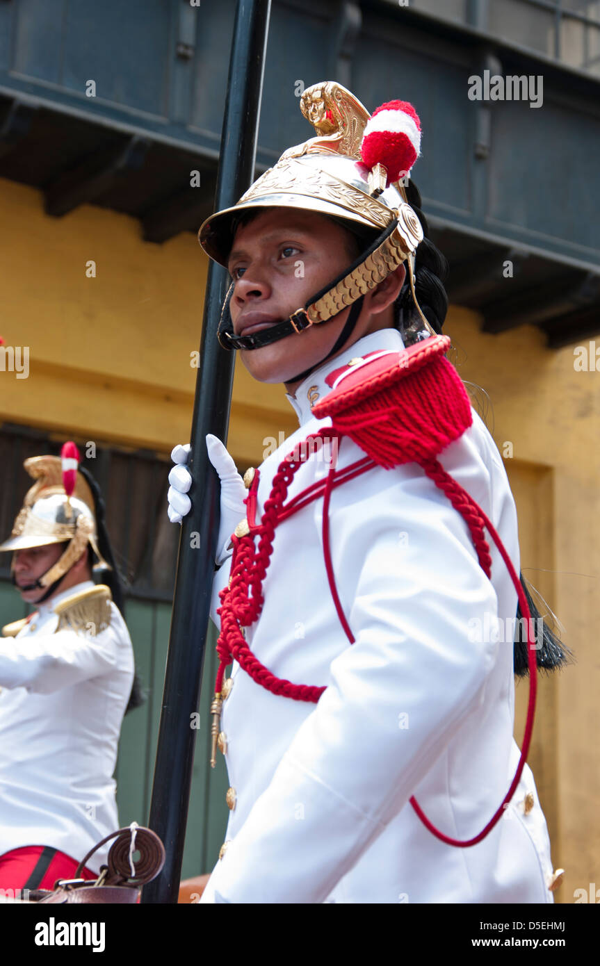 Presidential guard at Government Palace in Lima. Peru Stock Photo - Alamy