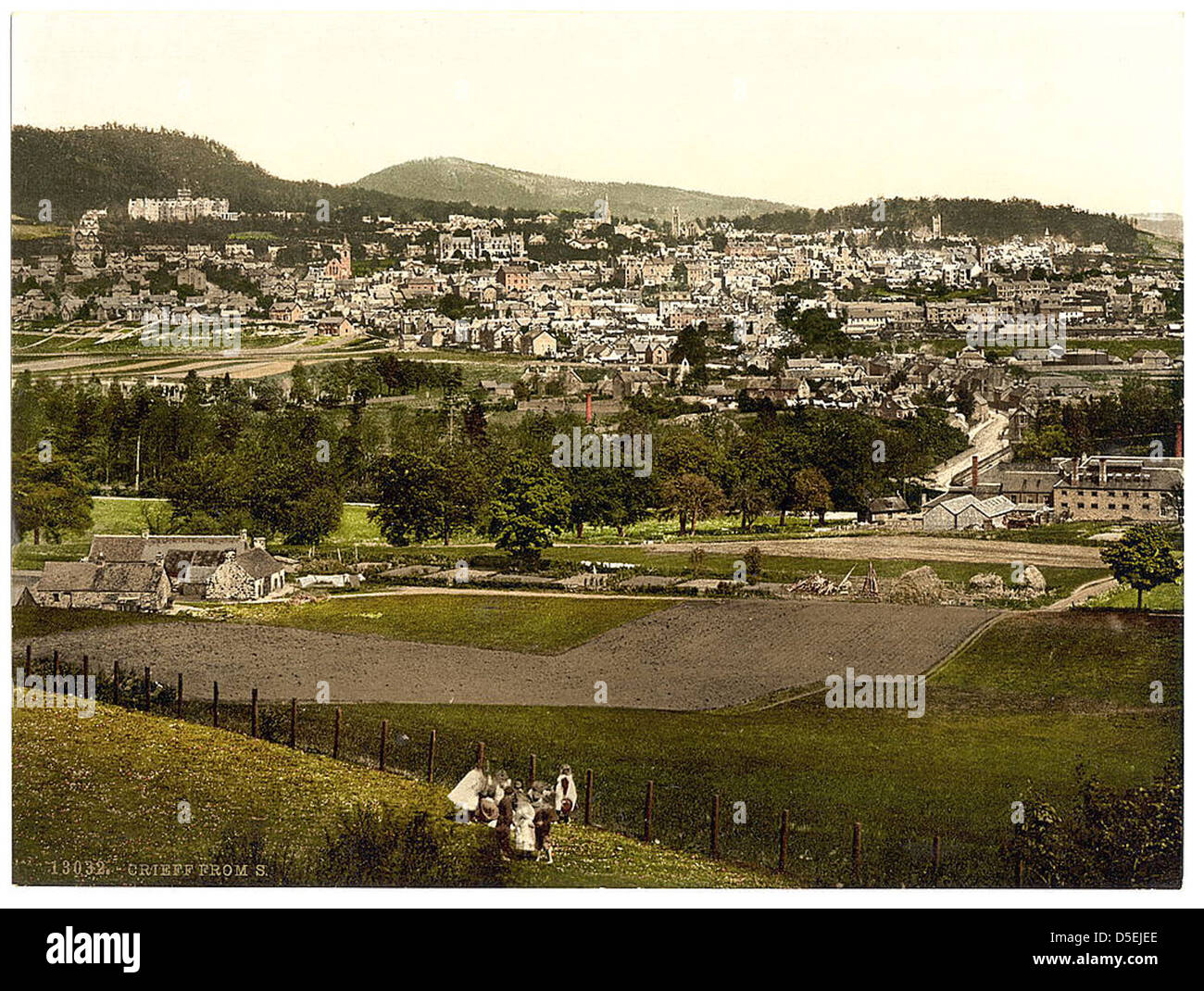 A photograph taken from the south of Crieff, Scotland, capturing the ...