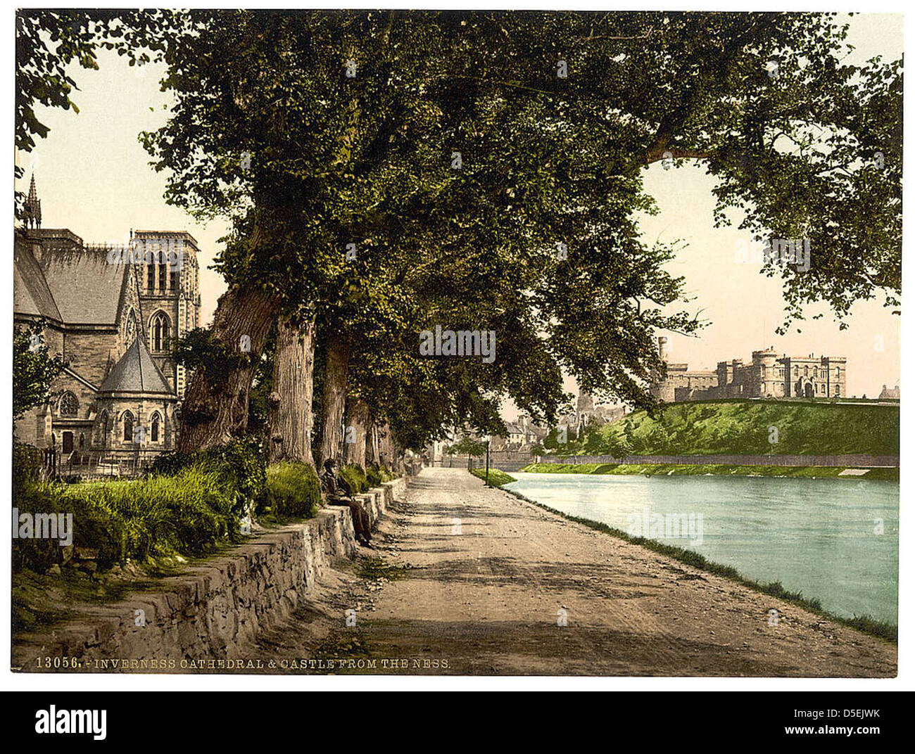 This view from the Ness in Inverness, Scotland, shows the cathedral and ...