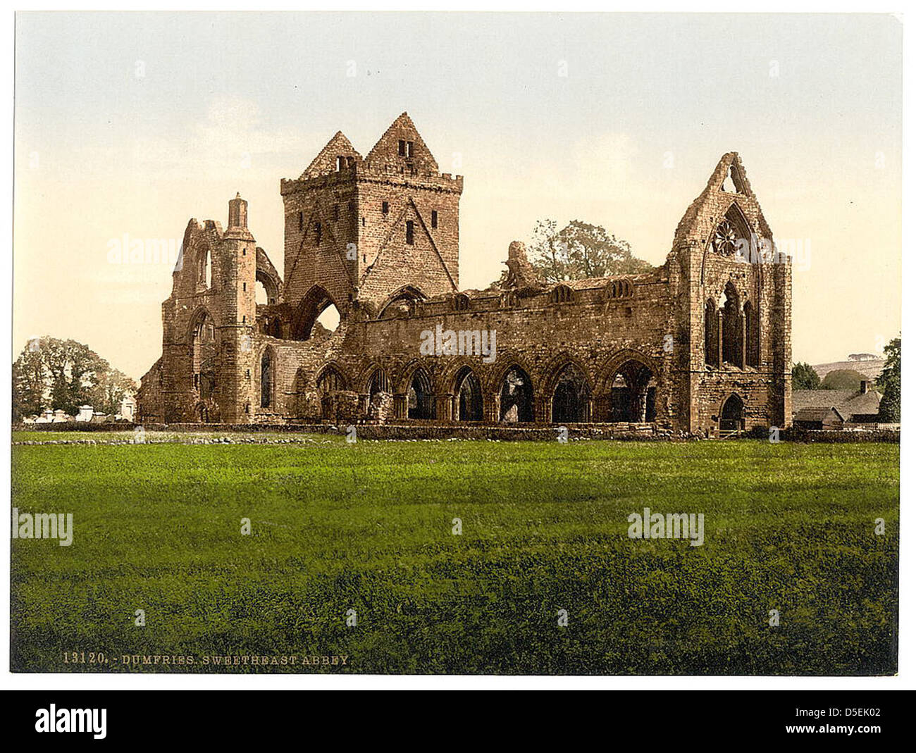 A photograph of Sweetheart Abbey in Dumfries, Scotland, from the 1890s ...