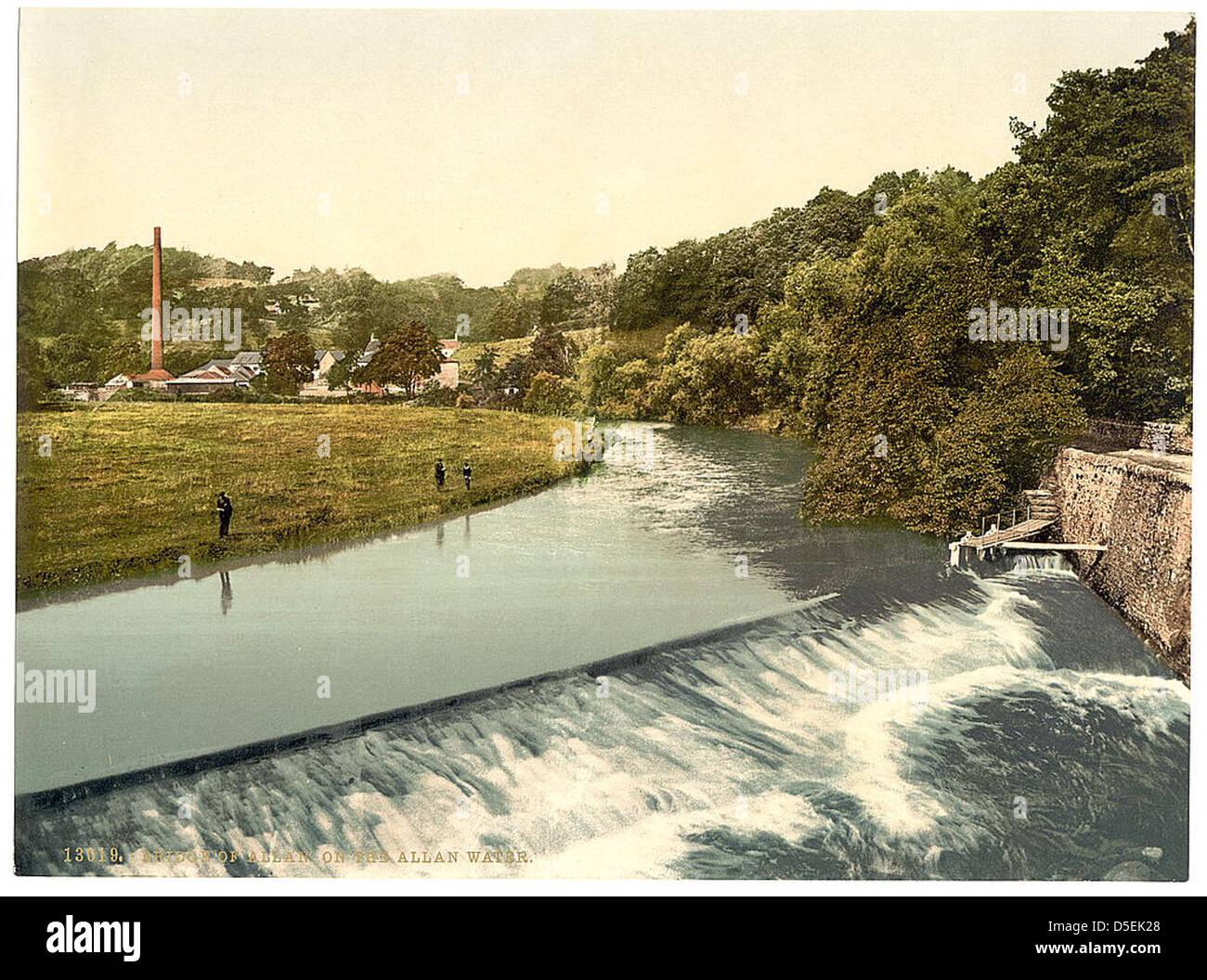 This image depicts the Allan Water near the Bridge of Allan in Scotland ...