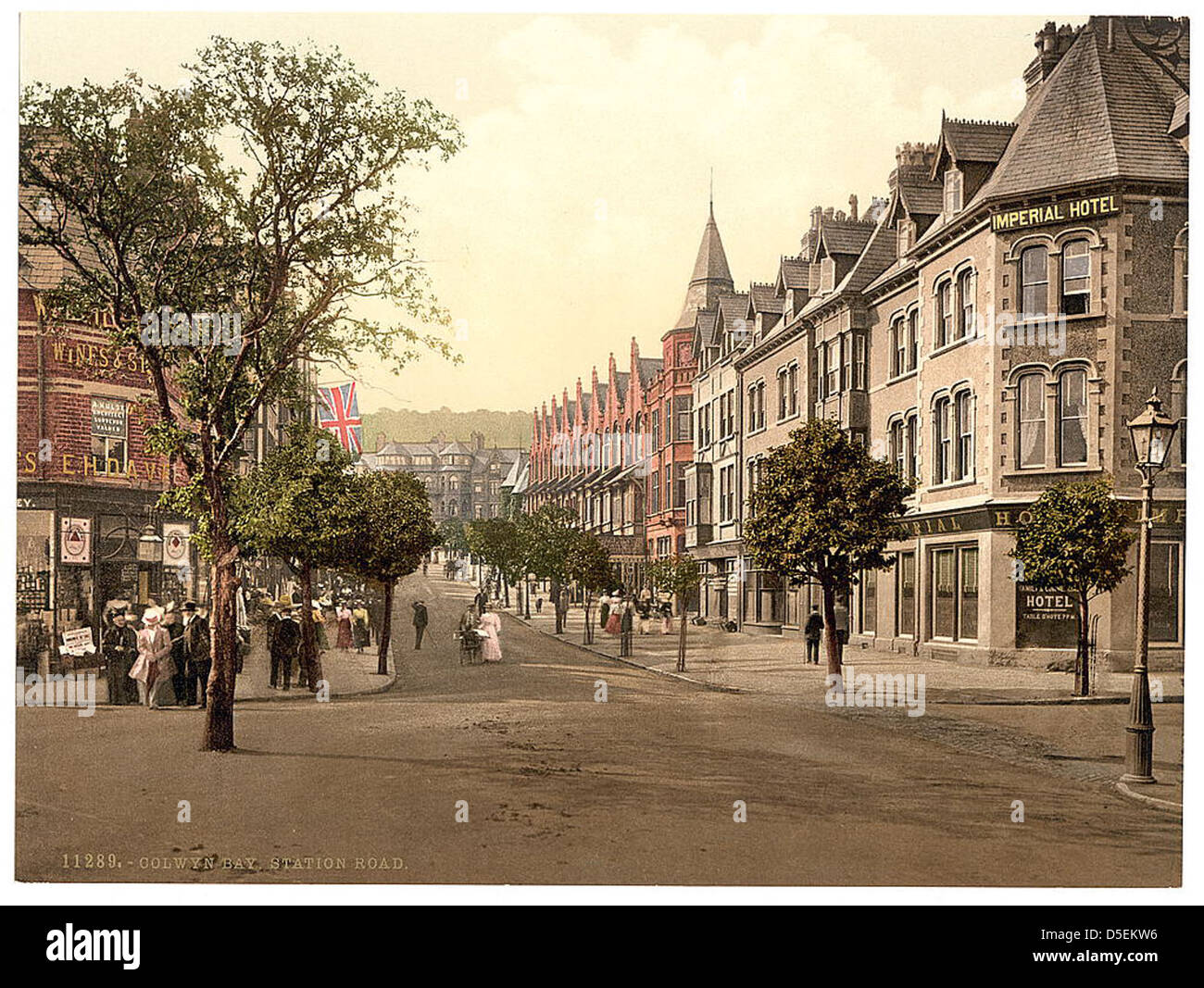 An image from Colwyn Bay, Wales, showing Station Road with a British ...
