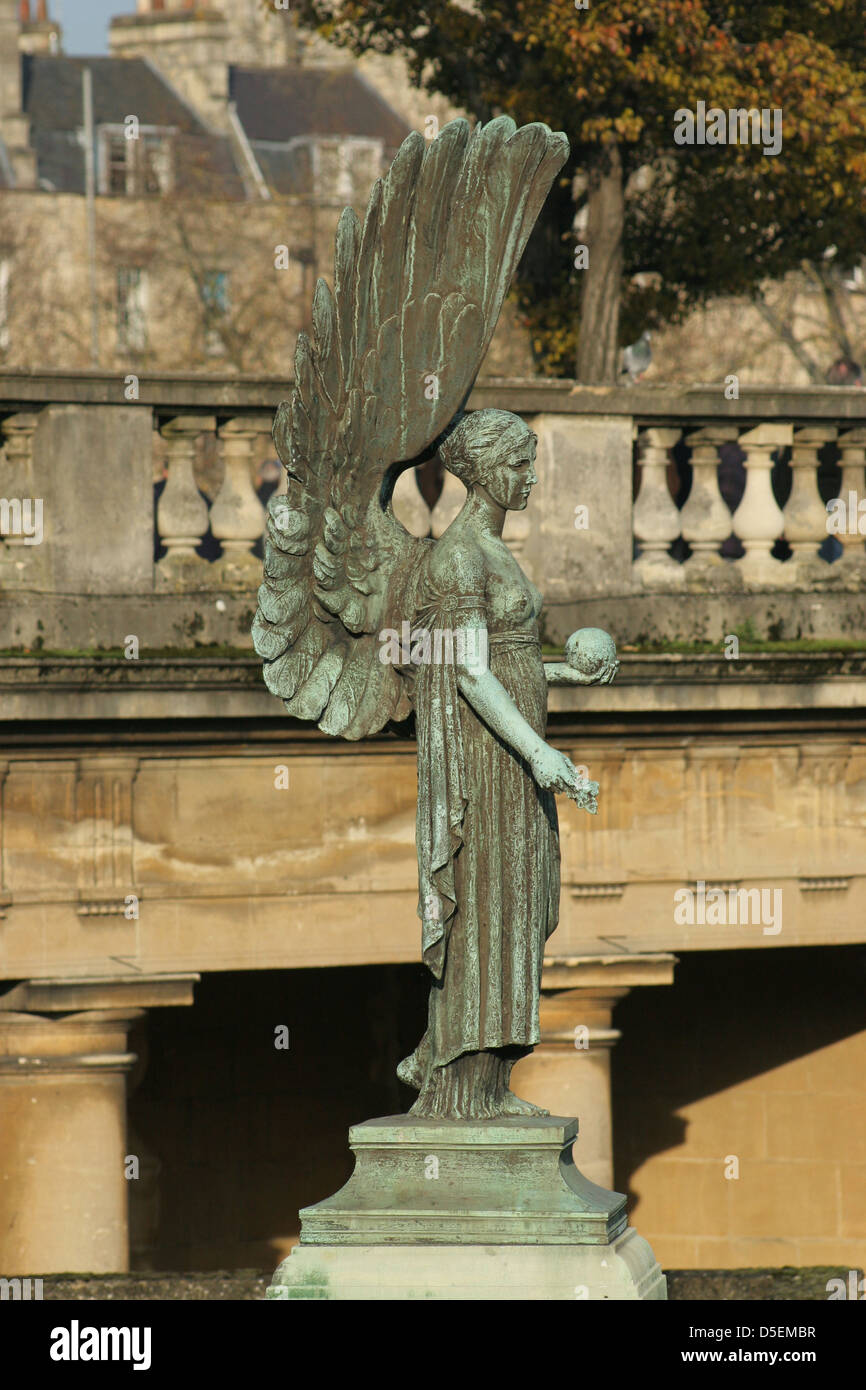 Statue of angel Bath, UK - life-size statue of Angel of Peace standing ...