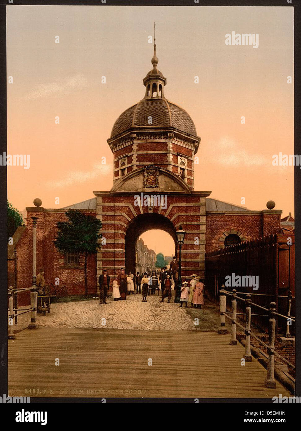The Delft Gate in Leiden, Netherlands, is a significant historical city ...