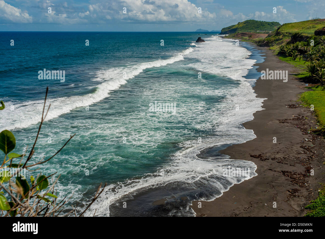 Black sand beach St Vincent Stock Photo - Alamy