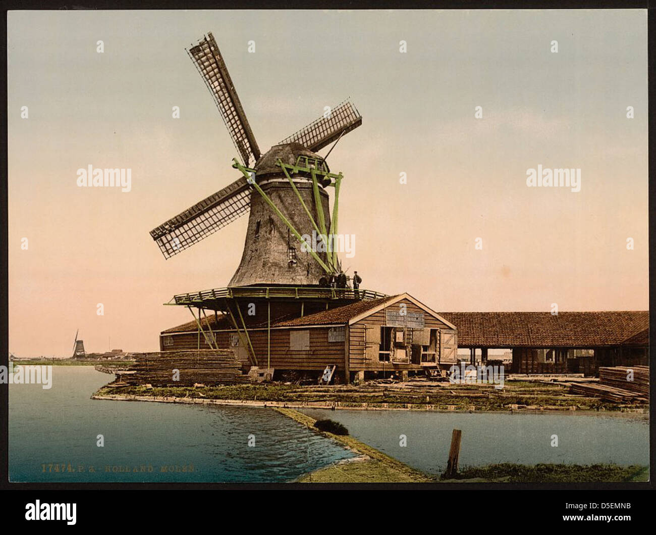 The Dutch windmill, a historic feature in Holland, serves as a symbol ...