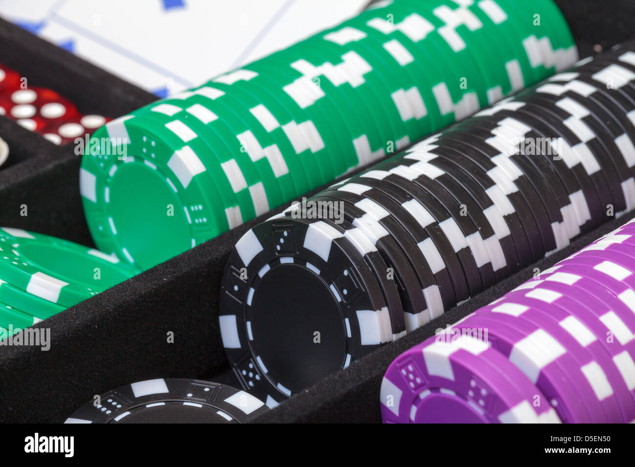 Stacks of Multicolored Poker Chips, closeup Stock Photo - Alamy