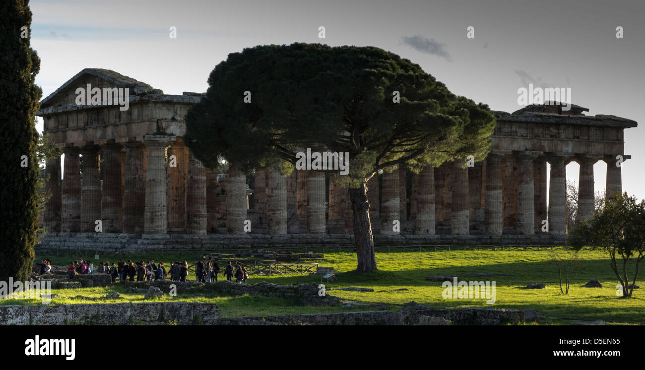 Graeco-Roman temples in Paestum, Campagna, Italy Stock Photo - Alamy