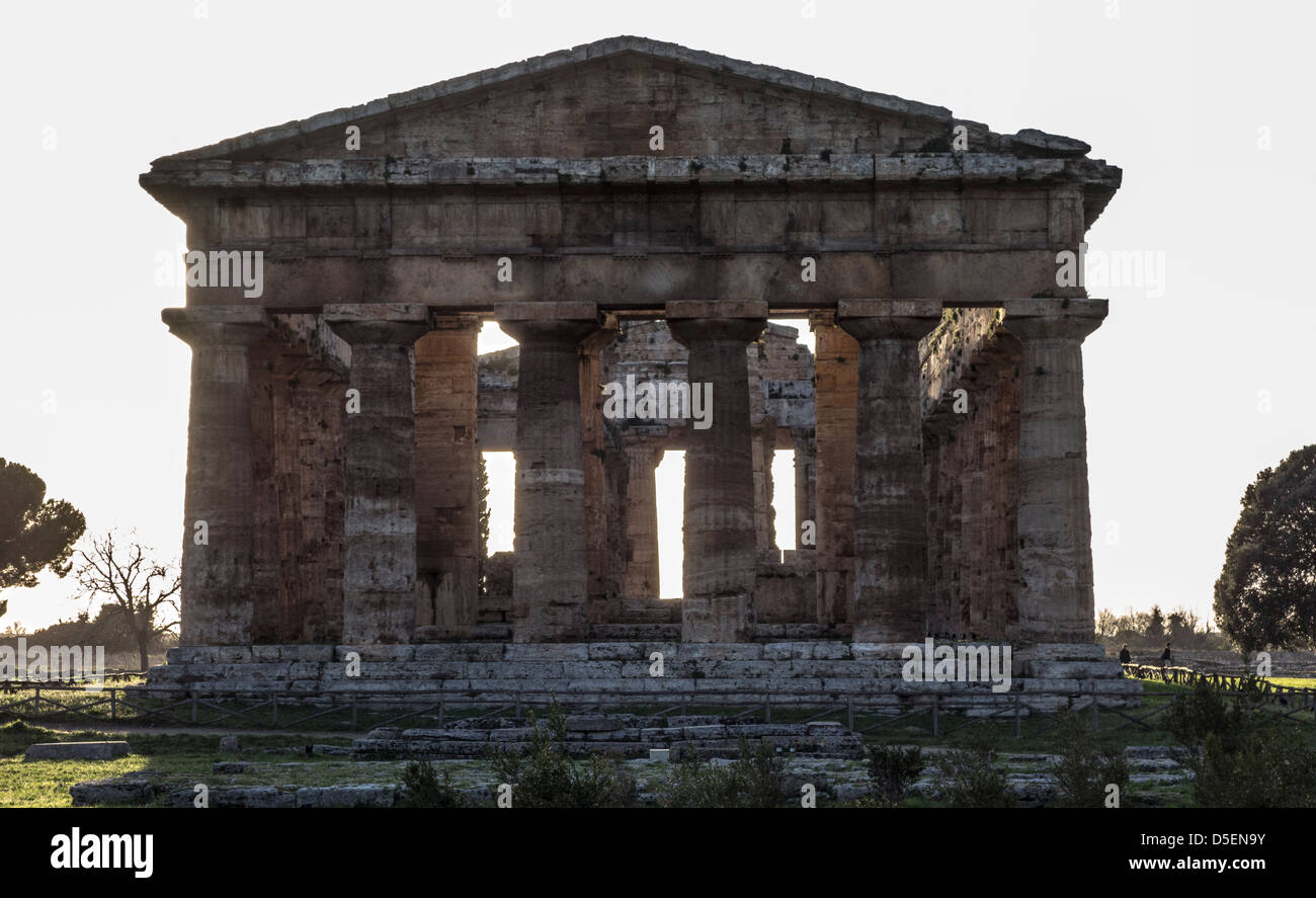 Graeco-Roman temples in Paestum, Campagna, Italy Stock Photo - Alamy
