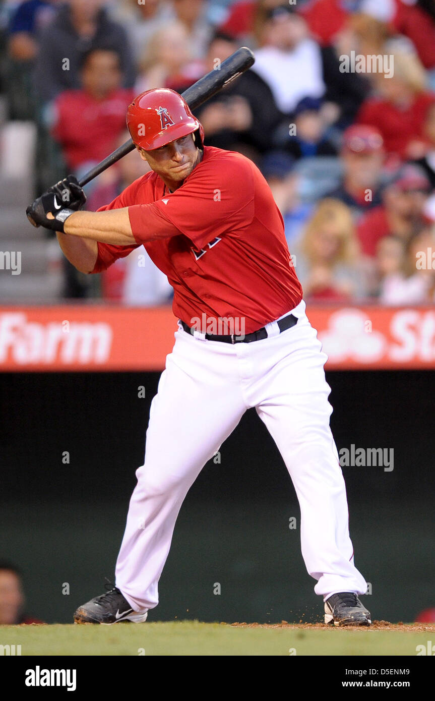 Anaheim, California, USA. 30th March, 2013. Los Angeles Angels catcher ...