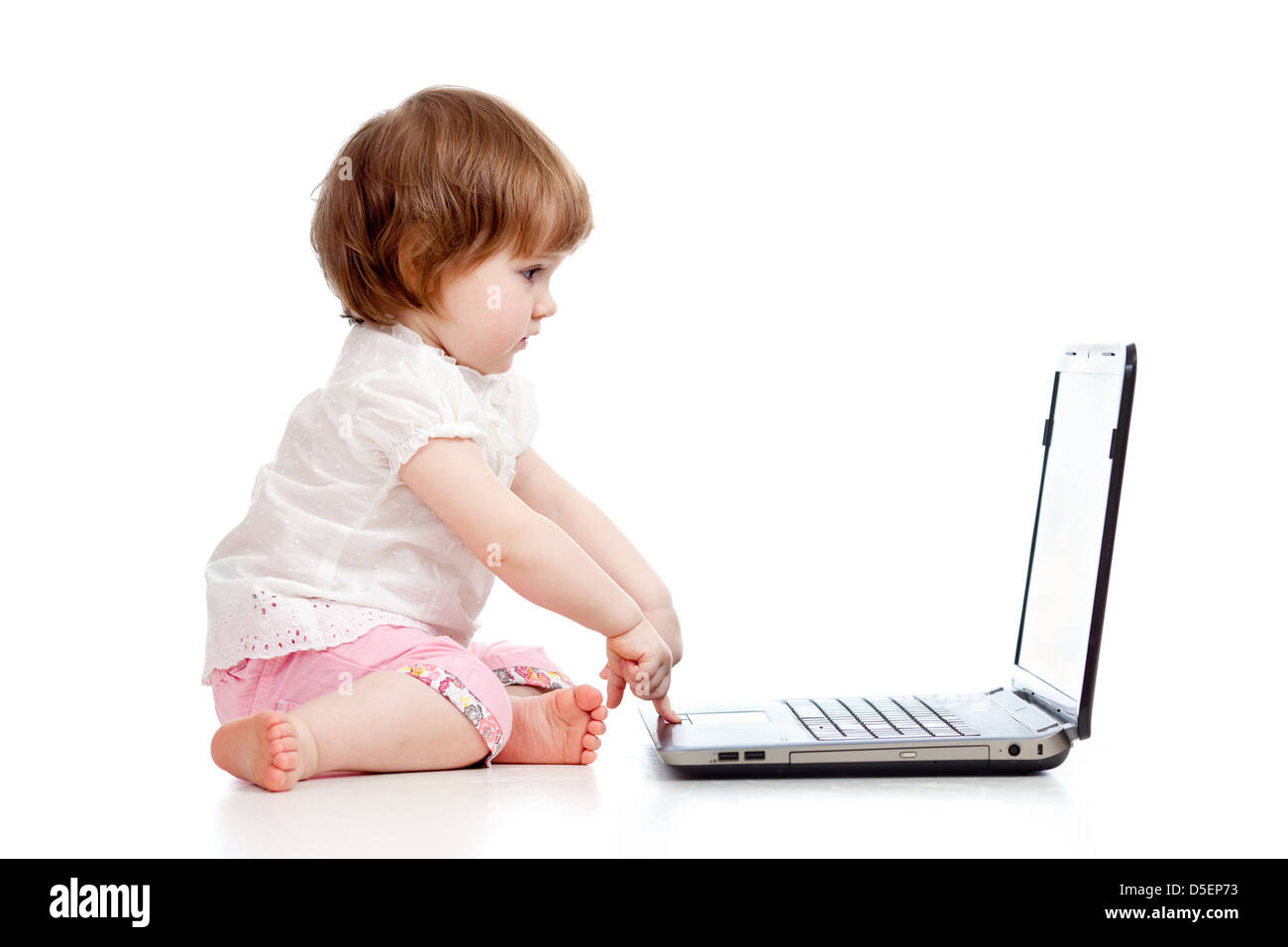 cute child using a laptop Stock Photo - Alamy