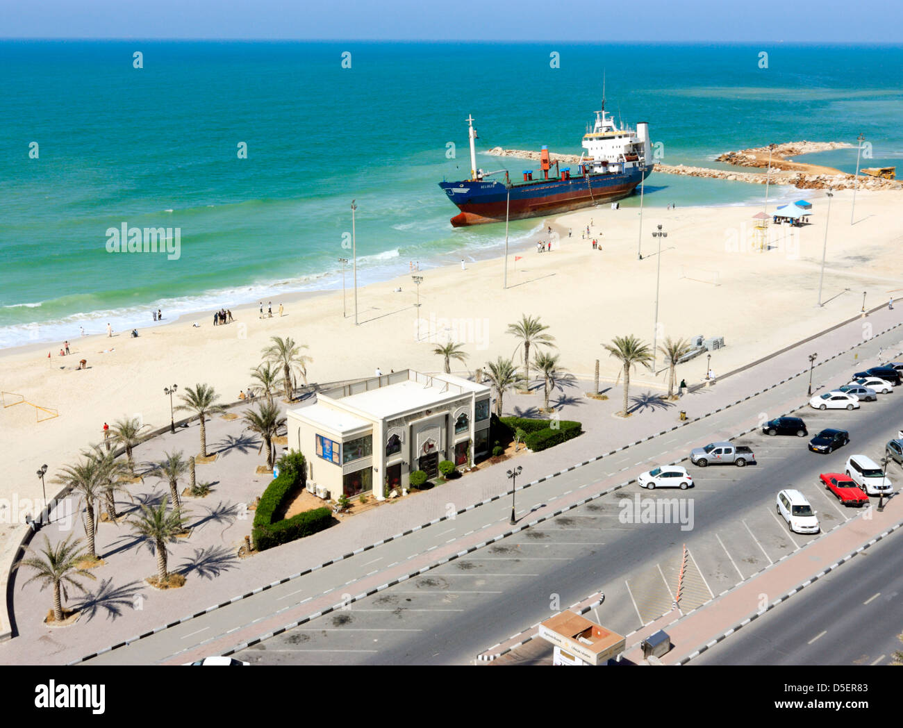 Beach and Corniche Road of Ajman, United Arab Emirates Stock Photo - Alamy