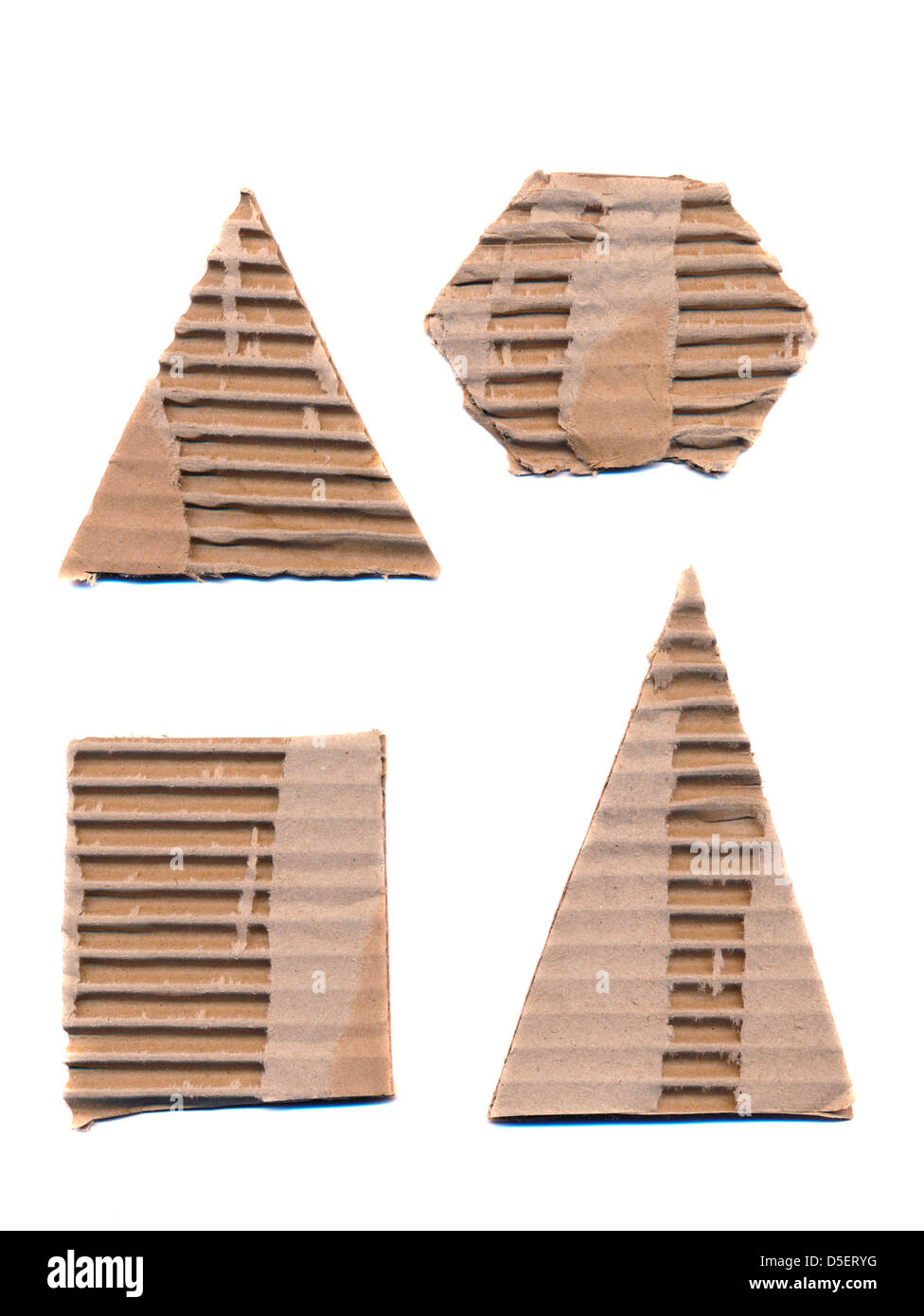 various corrugated package paper forms isolated on white background ...