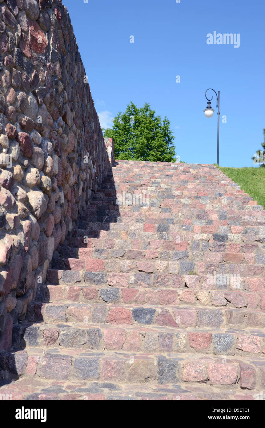 natural granite stone staircase and wall Stock Photo - Alamy