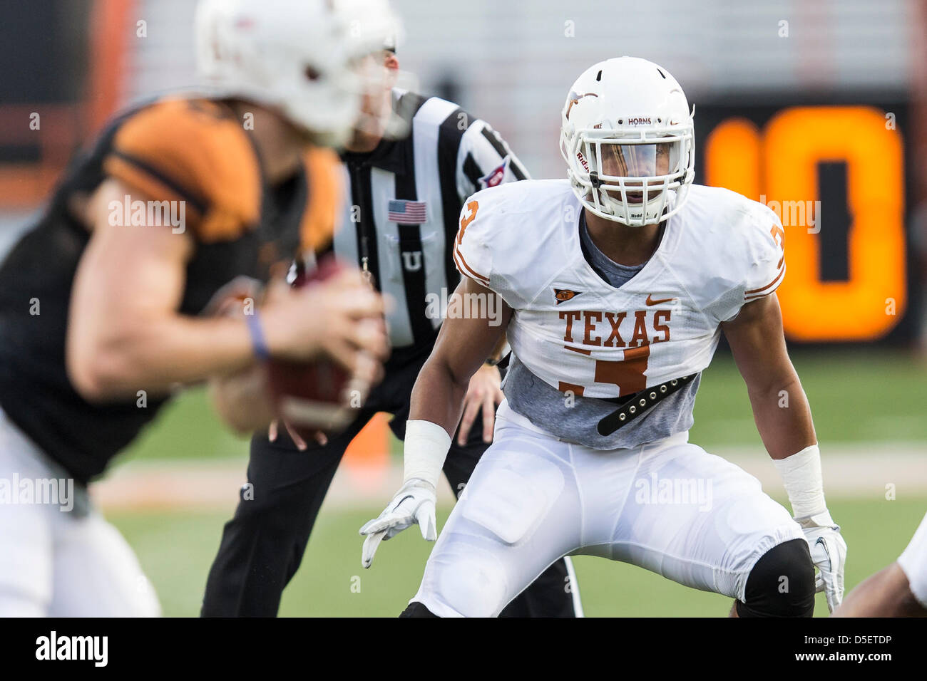Austin, Texas, USA. 30th March, 2013. Texas Longhorns linebacker Jordan ...