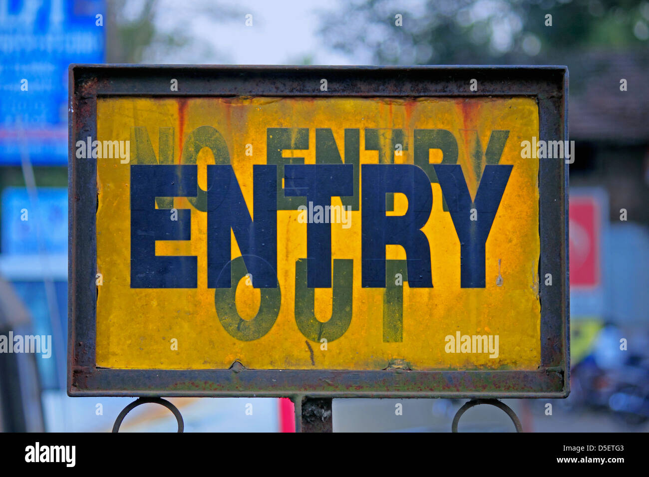 A noticeboard indicating Entry Stock Photo - Alamy