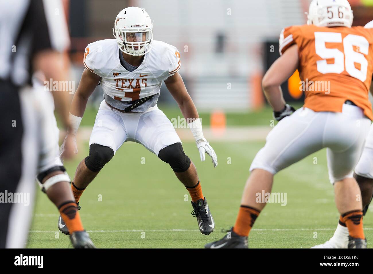 Austin, Texas, USA. 30th March, 2013. Texas Longhorns linebacker Jordan ...