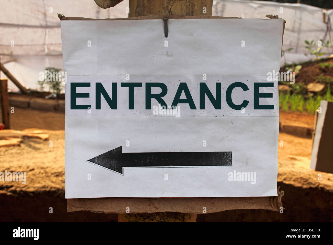 A noticeboard indicating Entry Stock Photo - Alamy