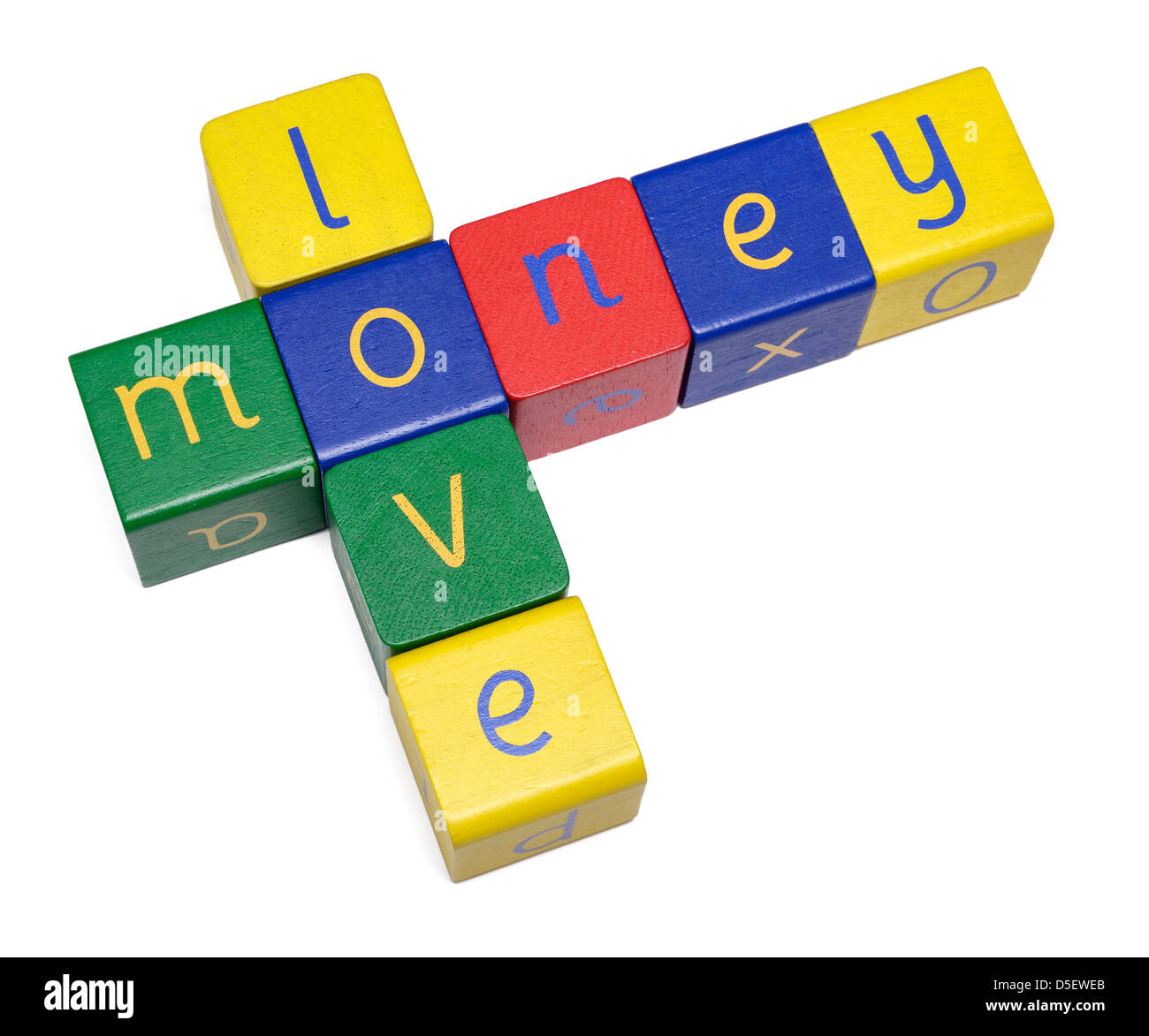 Alphabet blocks, money hi-res stock photography and images - Alamy