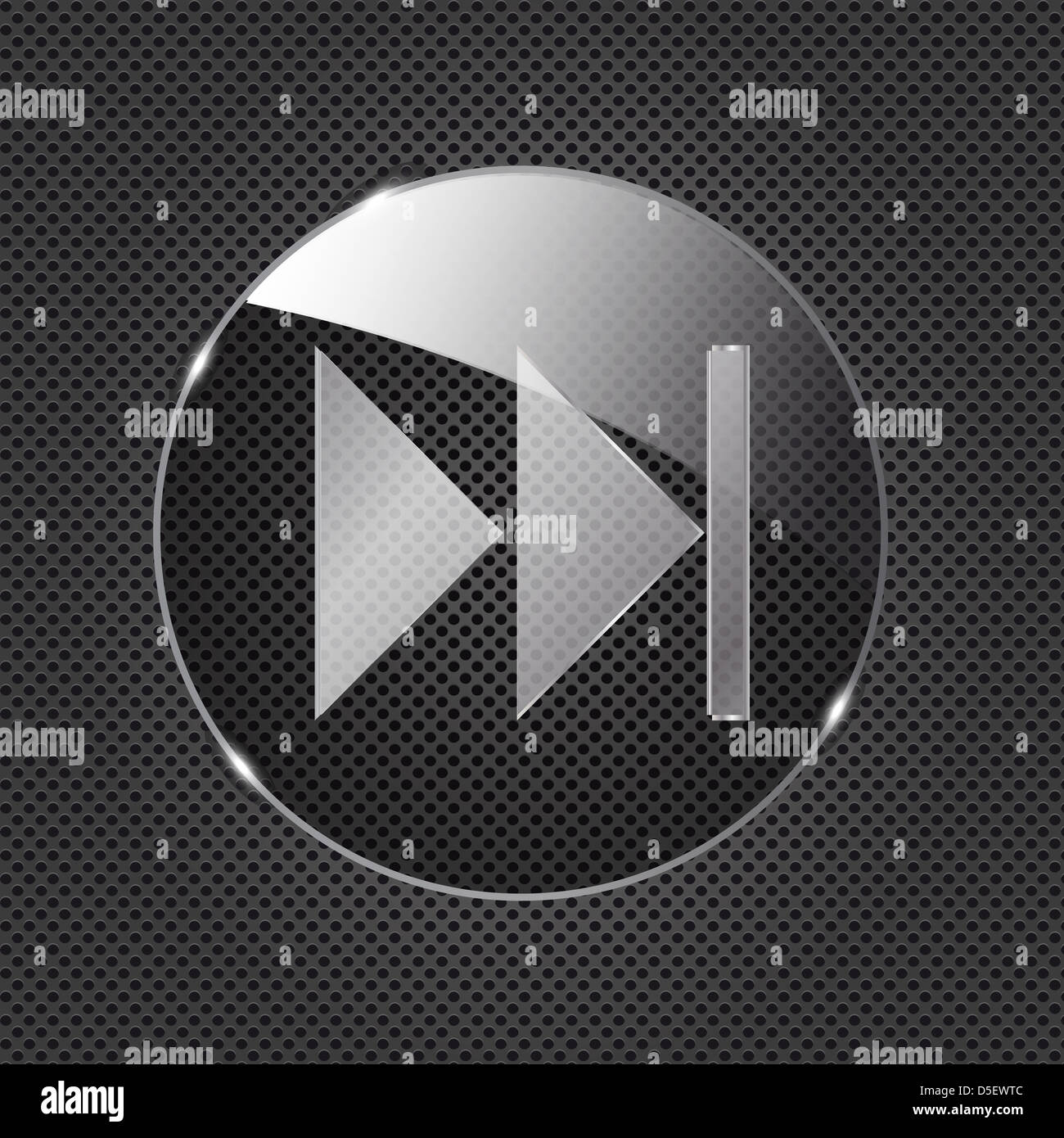 Glass button icon on metal background. Vector illustration Stock Photo ...