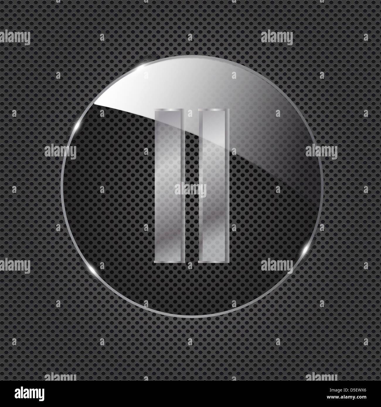 Glass button icon on metal background. Vector illustration Stock Photo ...