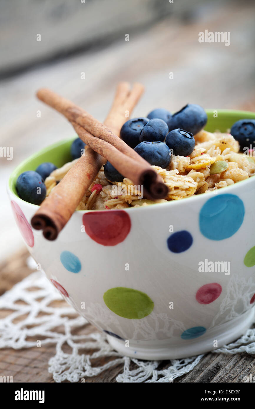 Breakfast muesli with dried fruits and seeds Stock Photo - Alamy