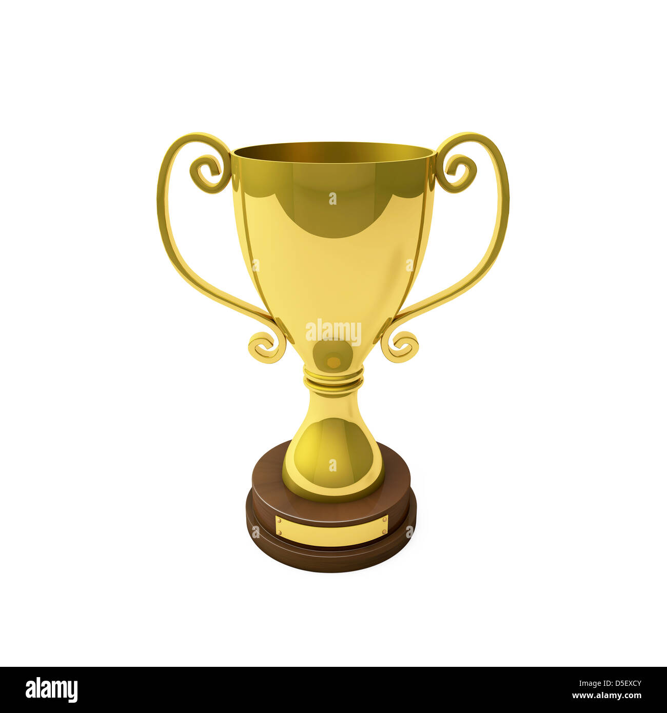 The trophy for one place is huge and showing everyone my success Stock ...
