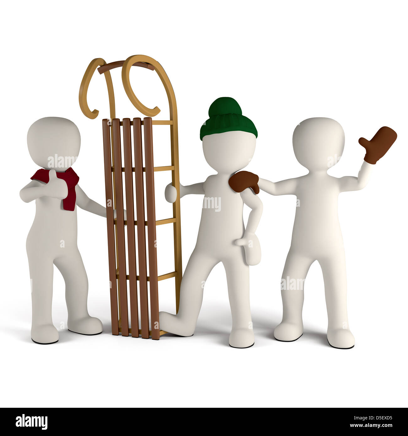 People in sled Cut Out Stock Images & Pictures - Alamy