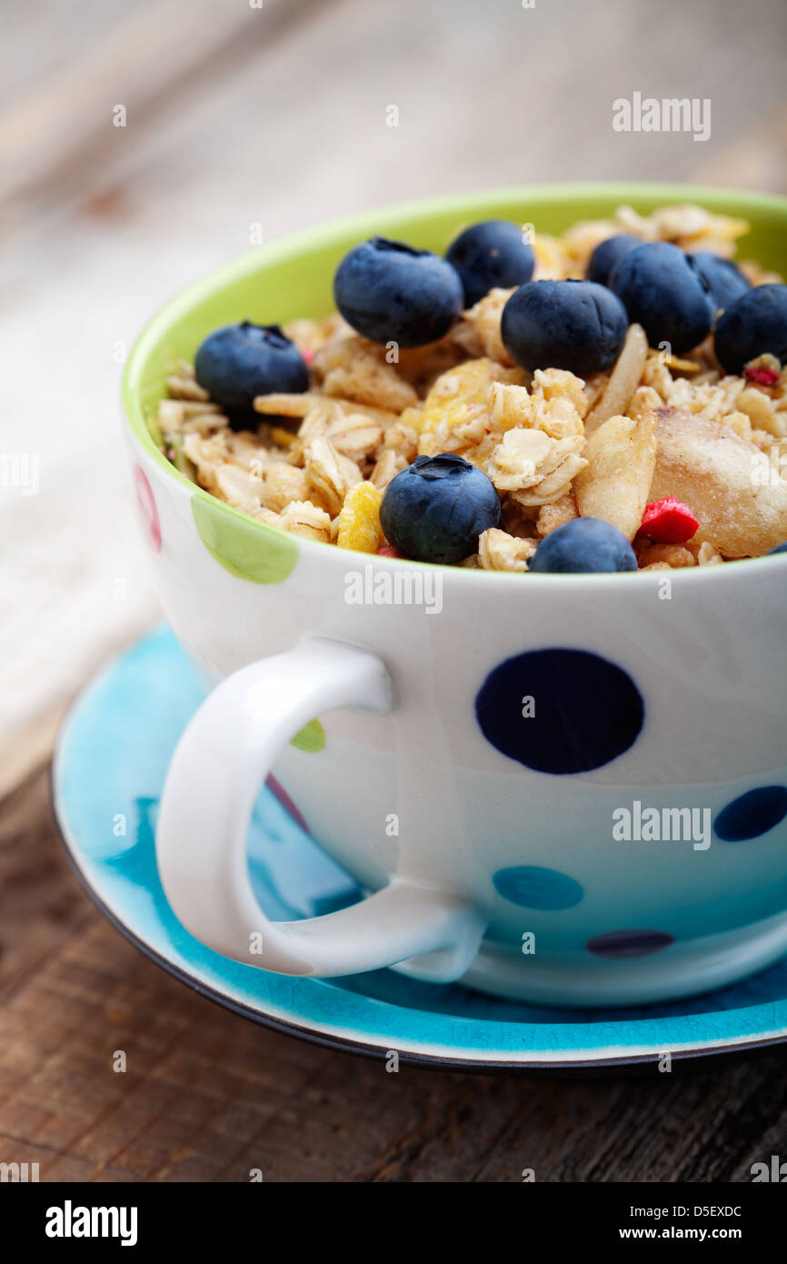 Breakfast muesli with dried fruits and seeds Stock Photo - Alamy