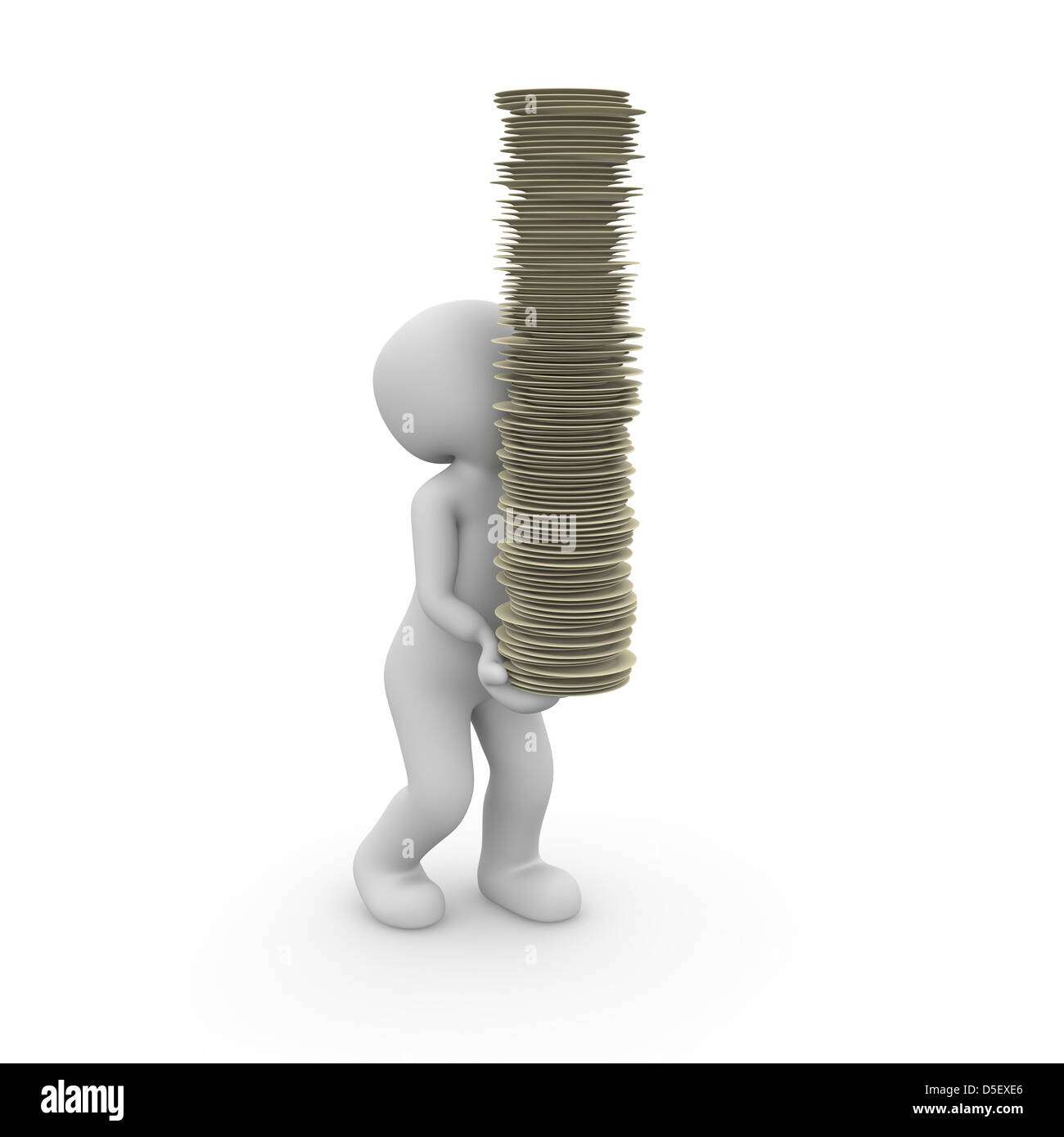 Can carry stacks of plates can not see anything and fall Stock Photo ...