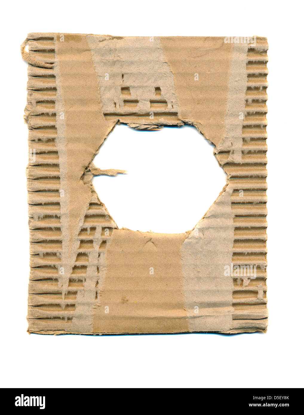 package cardboard background with hole isolated on white Stock Photo ...