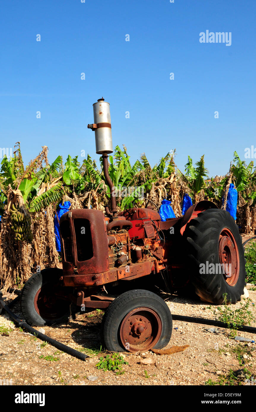Derelict tractor in a Banana plantation, Cyprus Stock Photo - Alamy