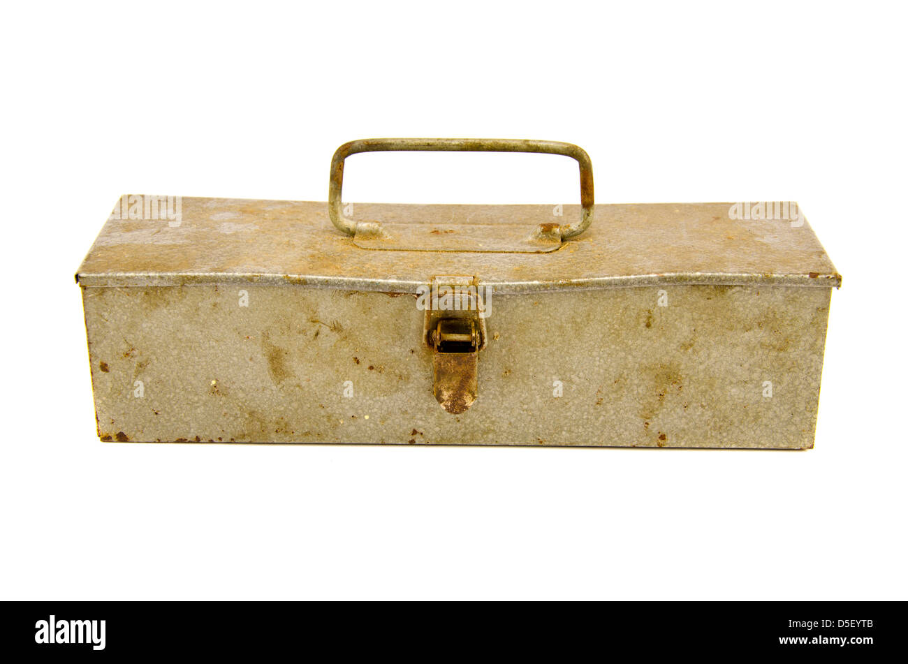 old and rusted metal box for carpenter tools isolated Stock Photo - Alamy