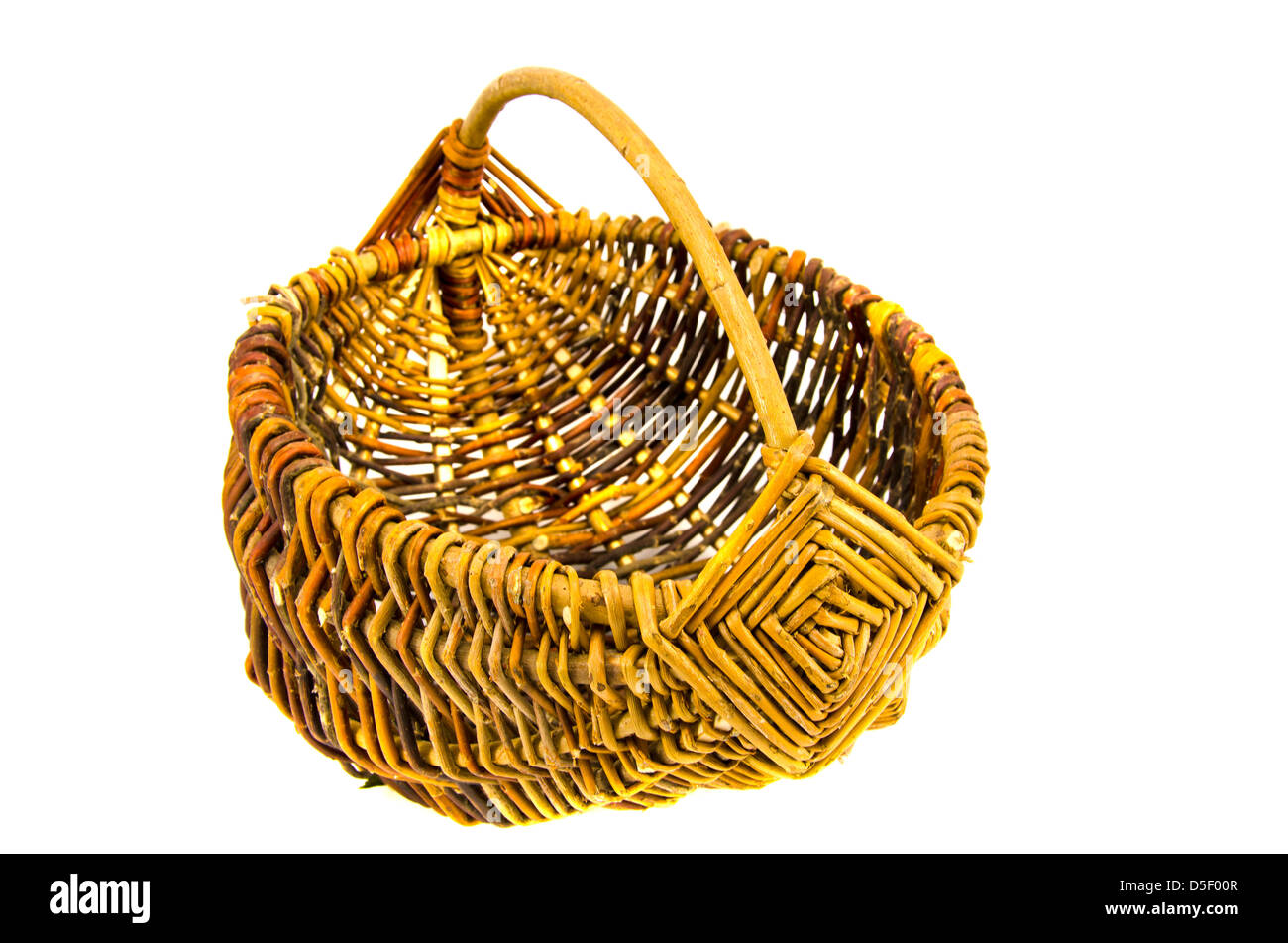 handmade wicker basket isolated on white background Stock Photo - Alamy
