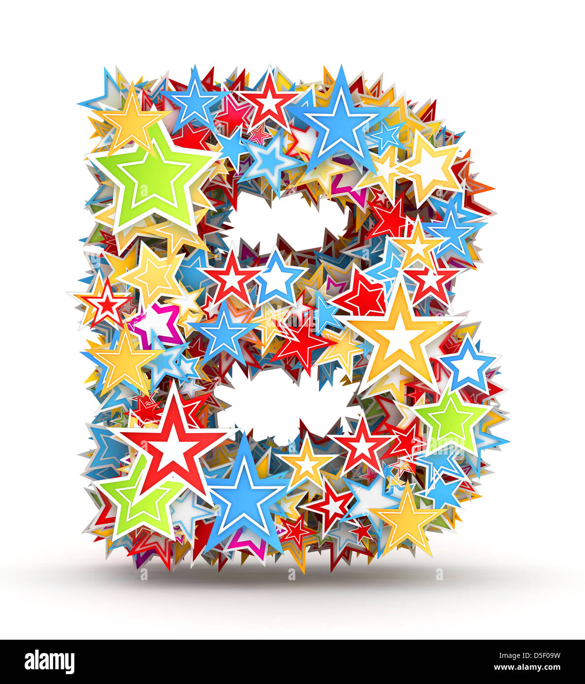 Letter B, maked from bright colored holiday stars Stock Photo - Alamy