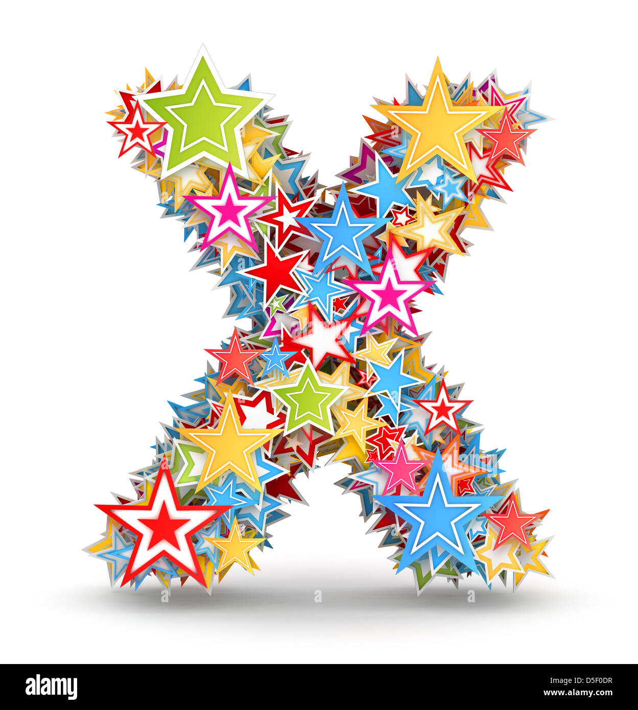 Letter X, from bright colored holiday stars staked Stock Photo - Alamy