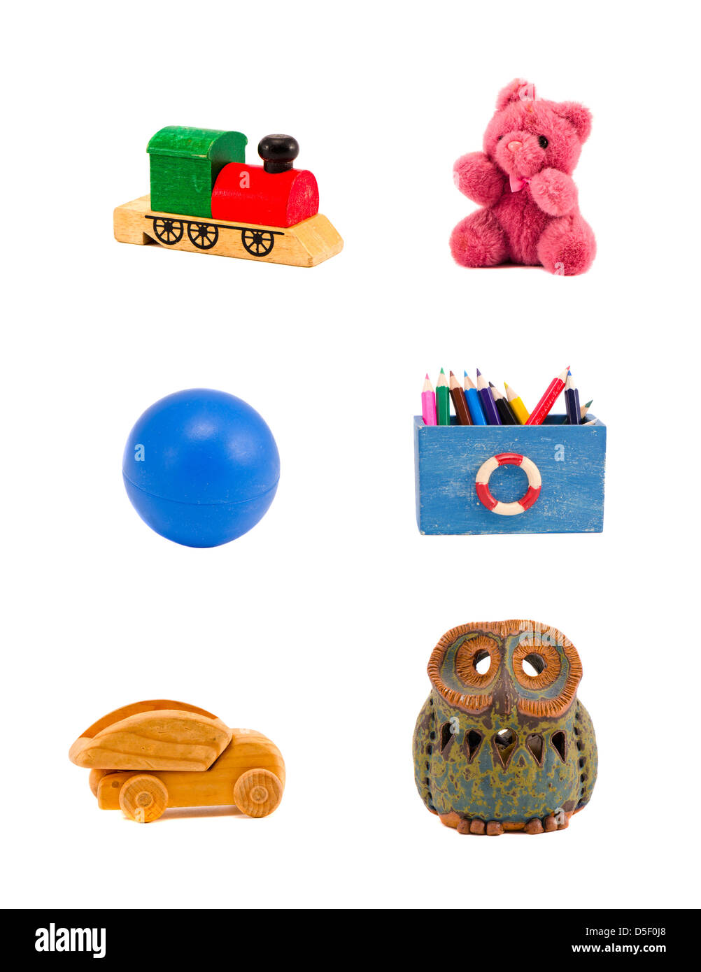 various toys group isolated on white background Stock Photo - Alamy