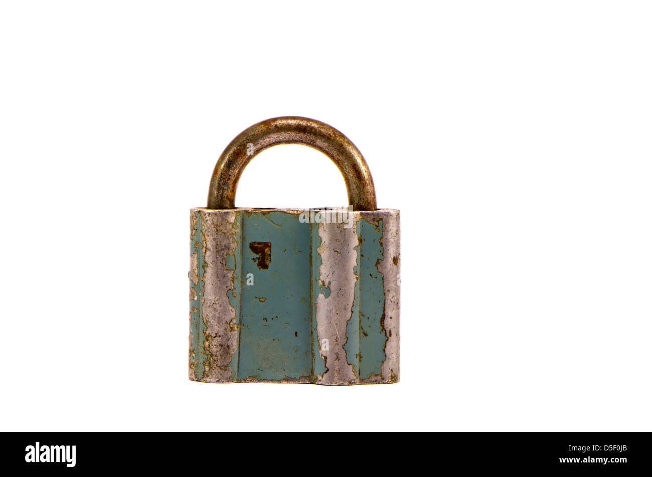 old and aged metal lock isolated on white background Stock Photo - Alamy