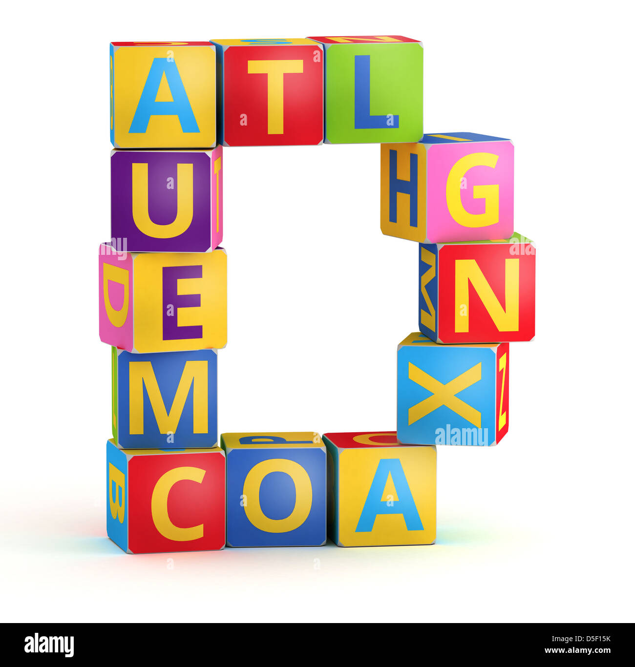 Letter D from ABC cubes for kid spell education Stock Photo - Alamy