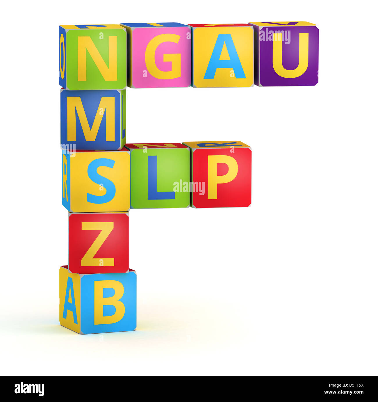 Letter F from ABC cubes for kid spell education Stock Photo - Alamy