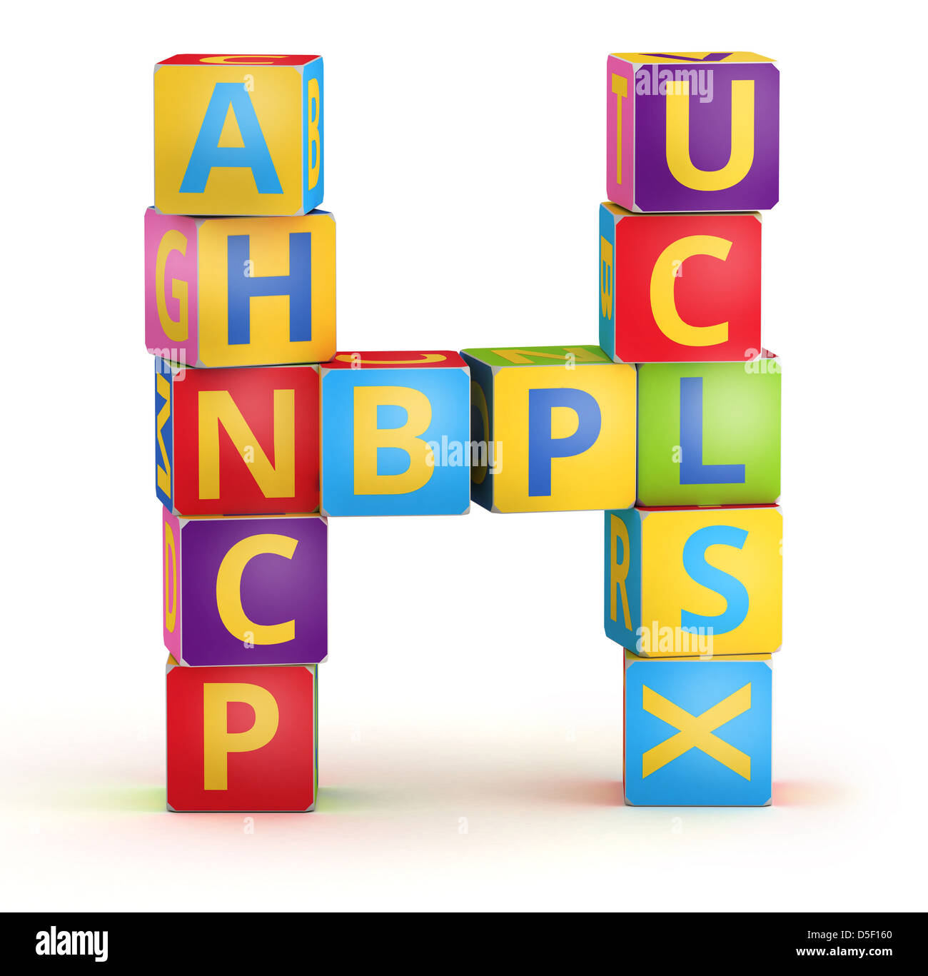 Letter H from ABC cubes for kid spell education Stock Photo - Alamy
