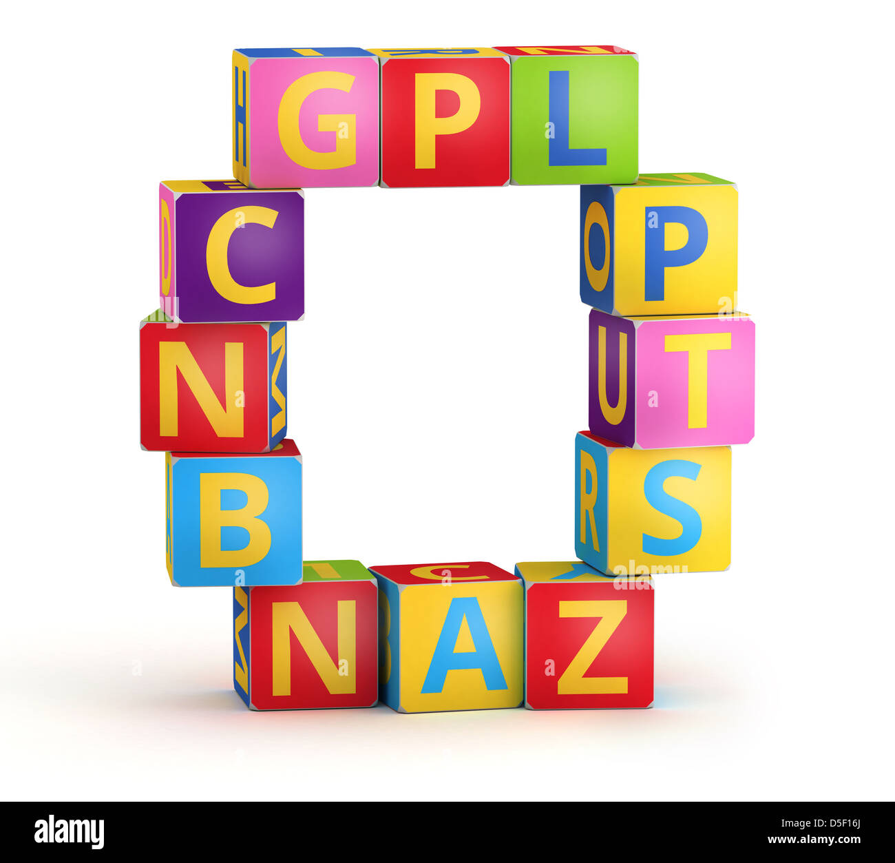 Letter O from ABC cubes for kid spell education Stock Photo - Alamy