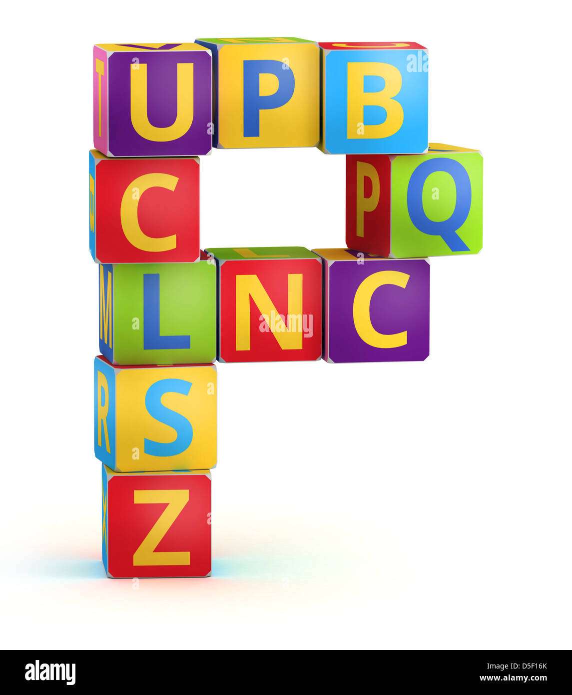 Letter P from ABC cubes for kid spell education Stock Photo - Alamy