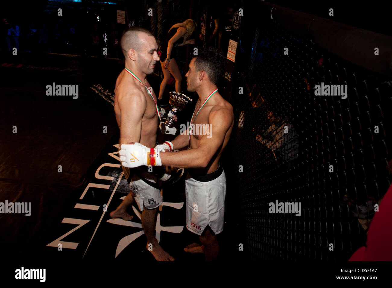 MMA Fighting Championship 2013 Rome, the match between Mohamed Byadi ...