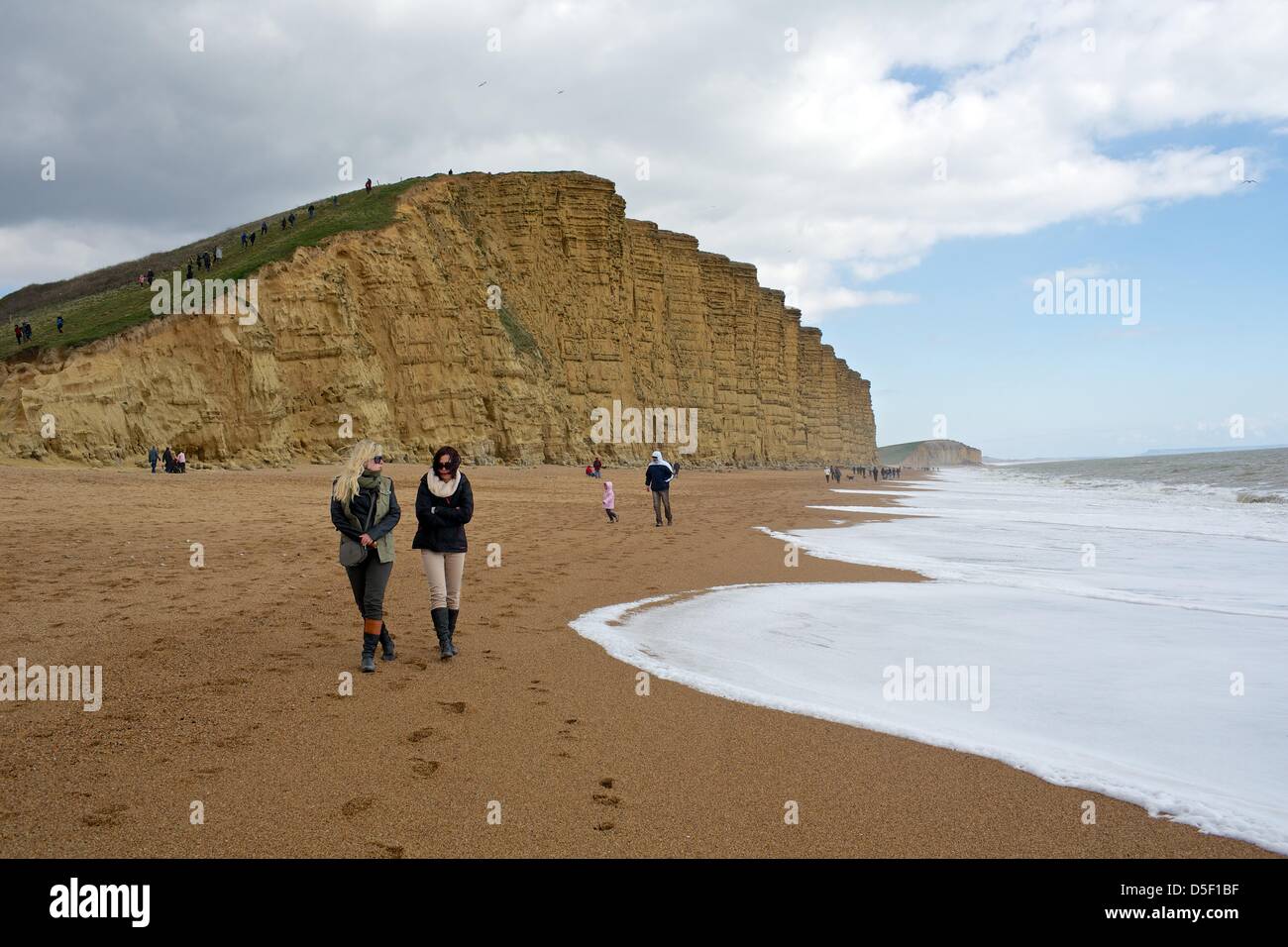 Blustery weather at Dorset’s West Bay on Easter Sunday. West Bay ...