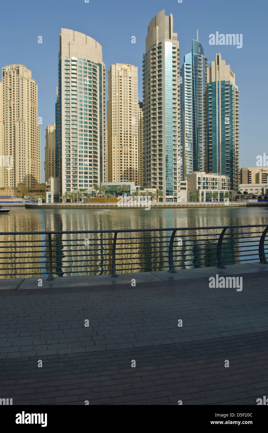 High rise towers in Dubai Marina Stock Photo - Alamy
