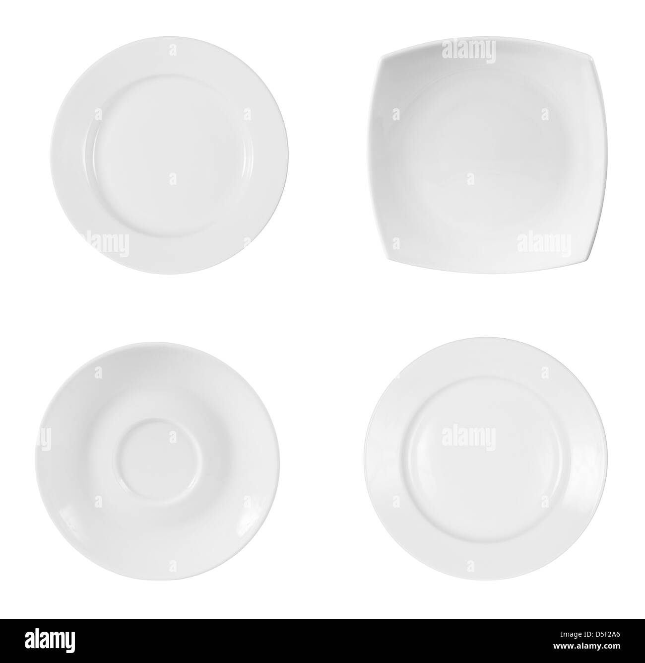 Collection plates on white Black and White Stock Photos & Images - Alamy