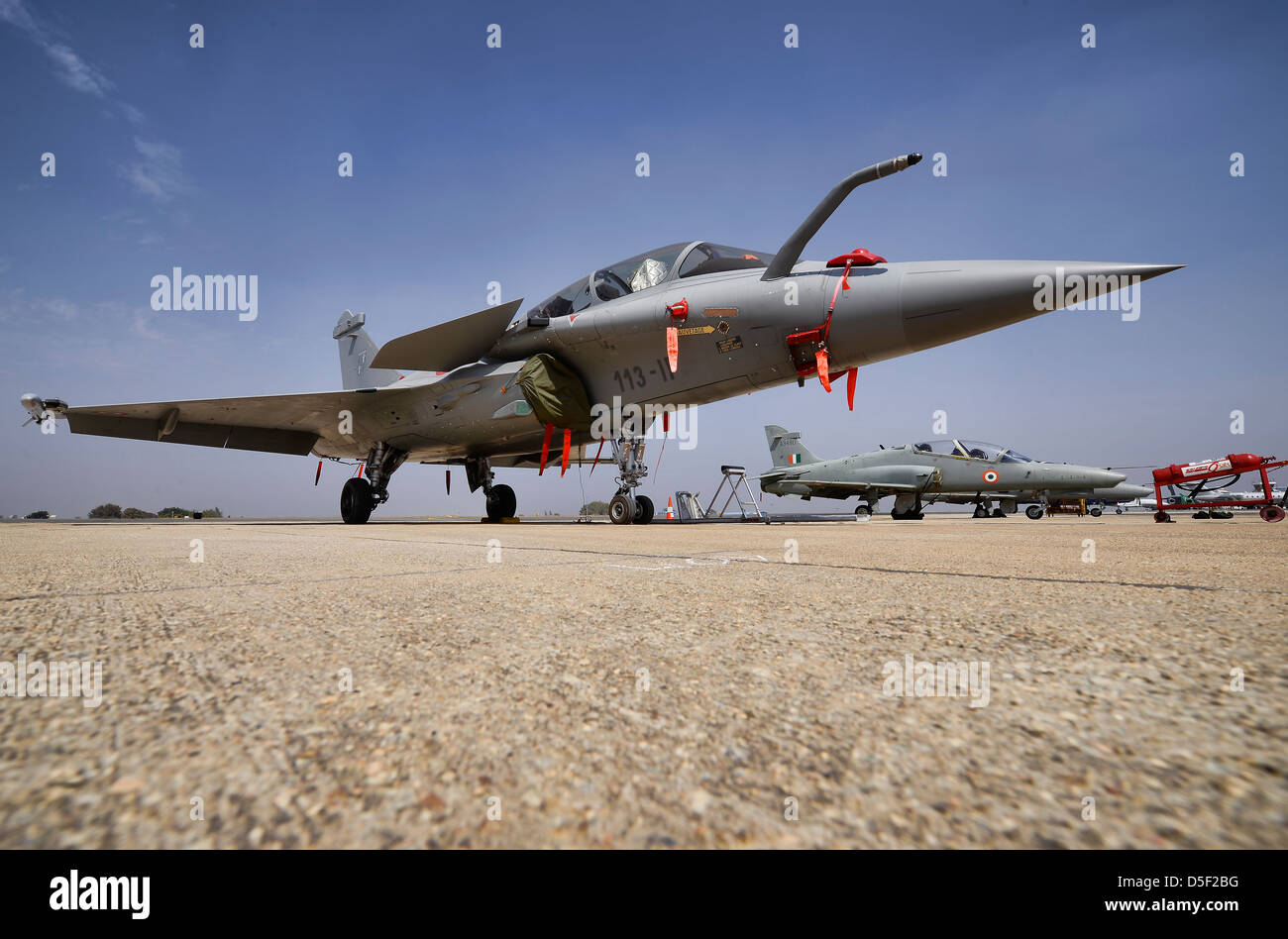 Dassault Rafale of French Air Force at the flight line with Indian Air ...
