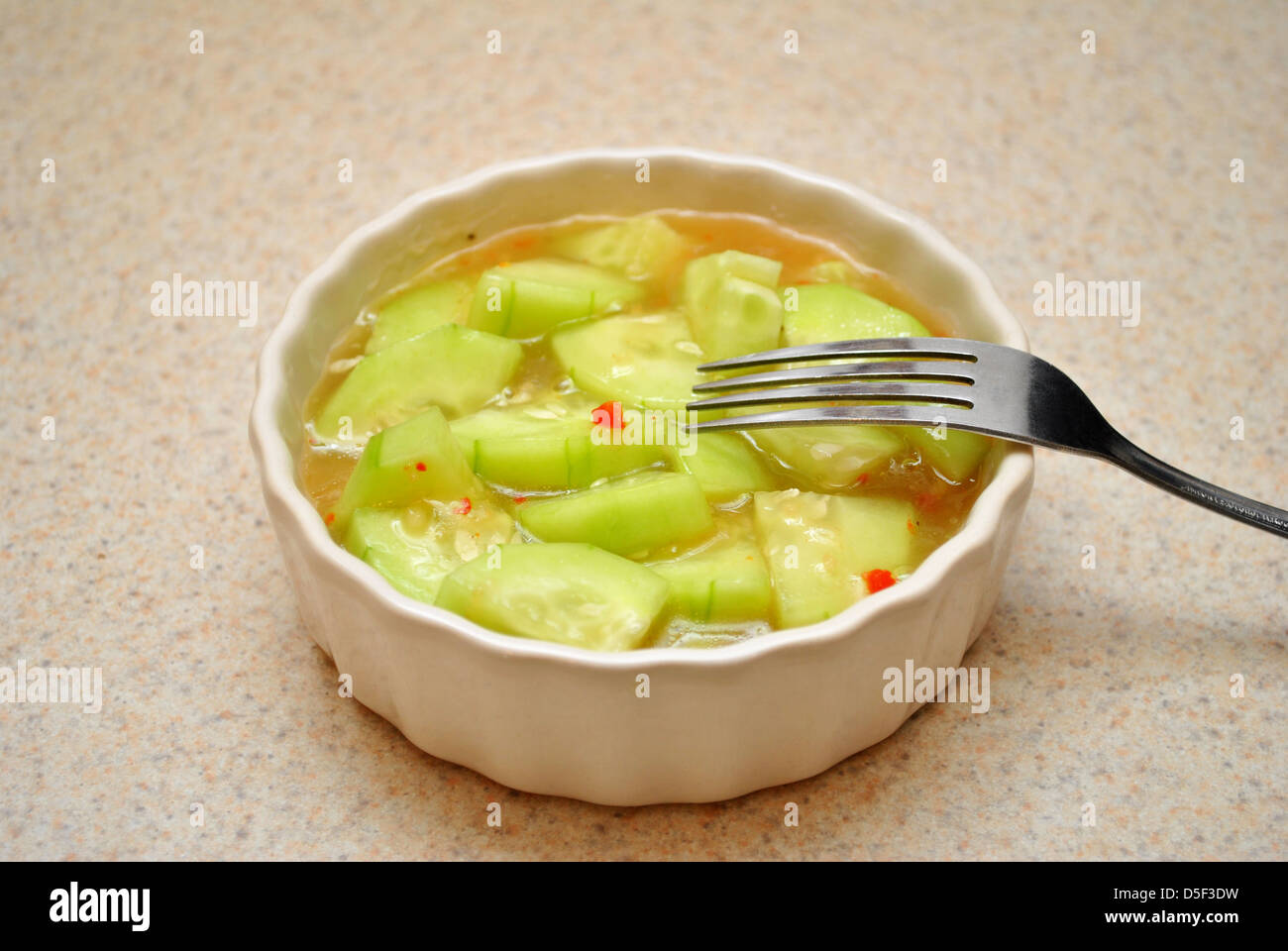Cucumber Salad in a Bowl Stock Photo - Alamy